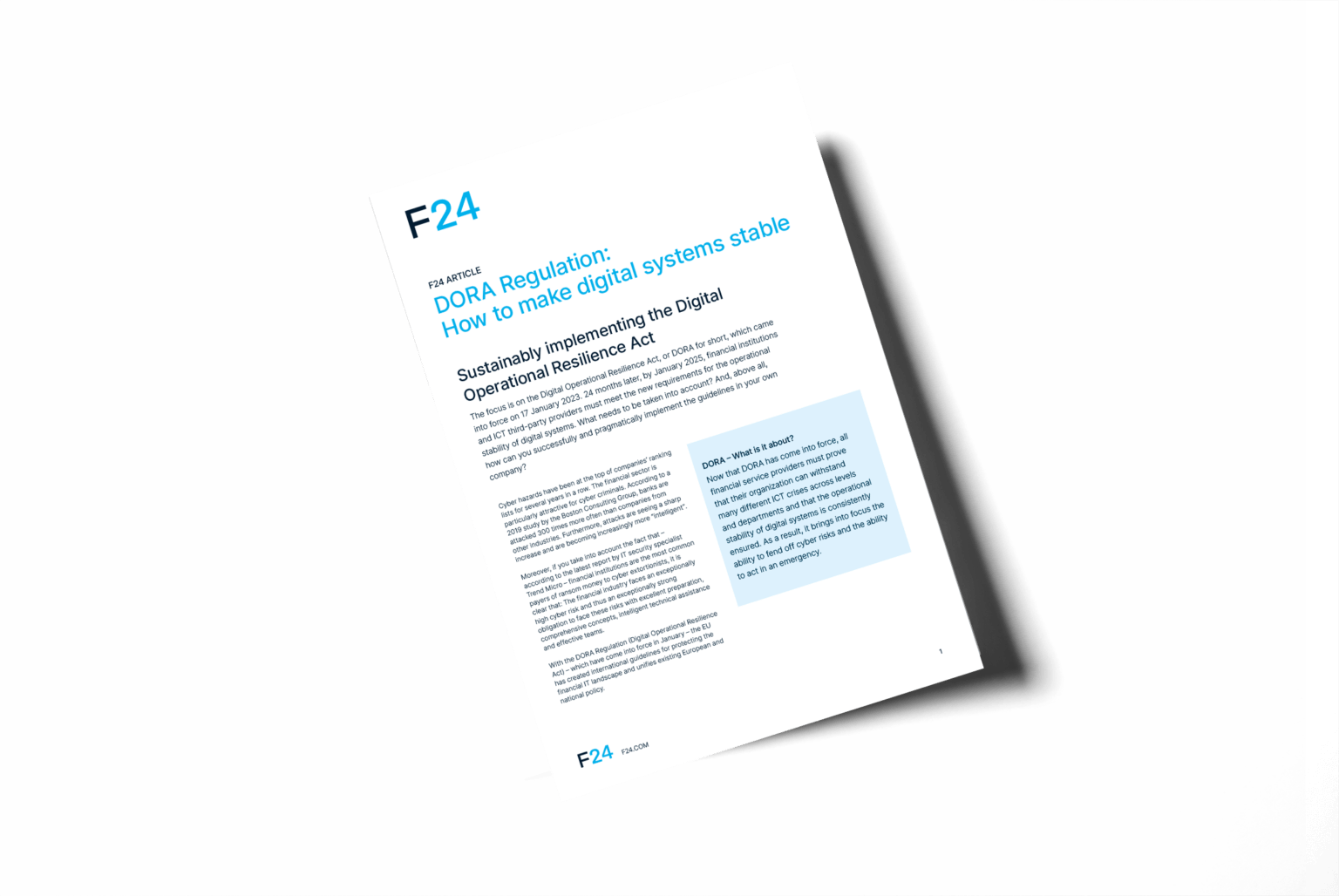 Expert Article: DORA Regulation - F24